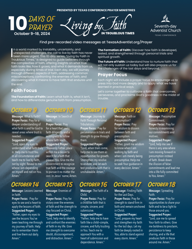 10 Days of Prayer | Texas Conference SDA Headquarters